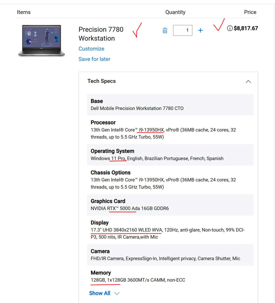 Dell Precision 7780 workstation - Nhập khẩu U.S.A - Hà Nội Lab